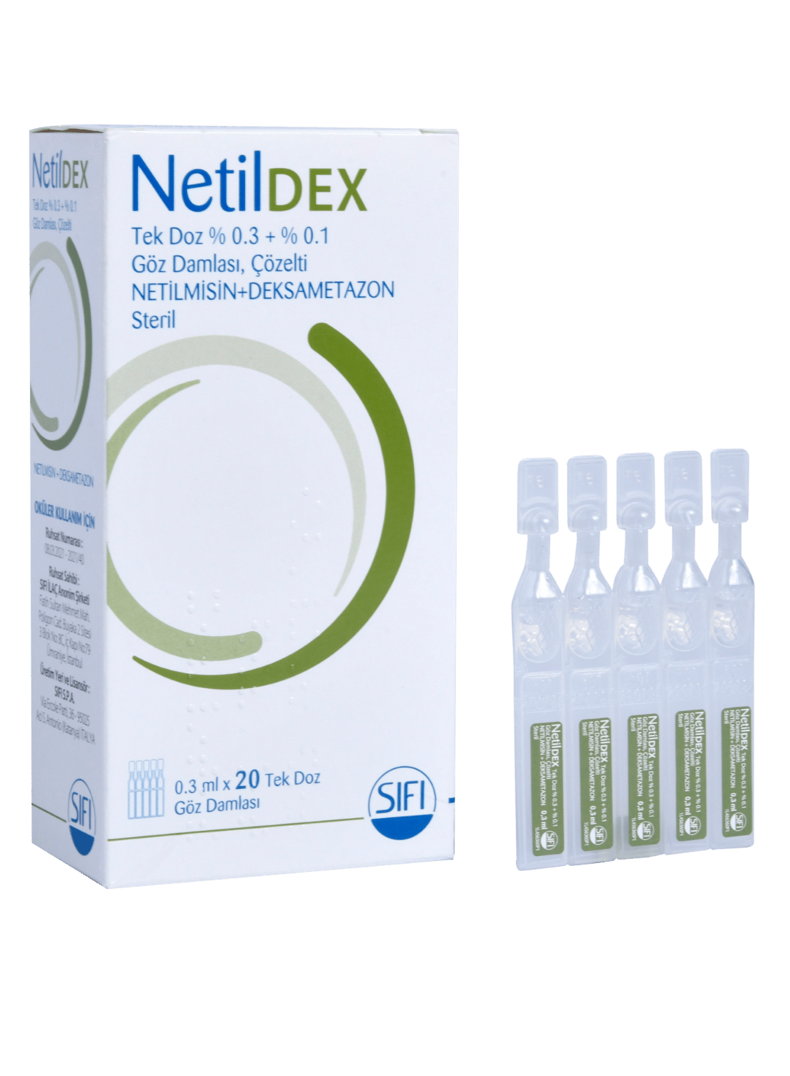 NETILDEX TEK DOZ %0,3+%0,1 GOZ DAMLASI, COZELTI (0,3 ML x 20 ADET ...